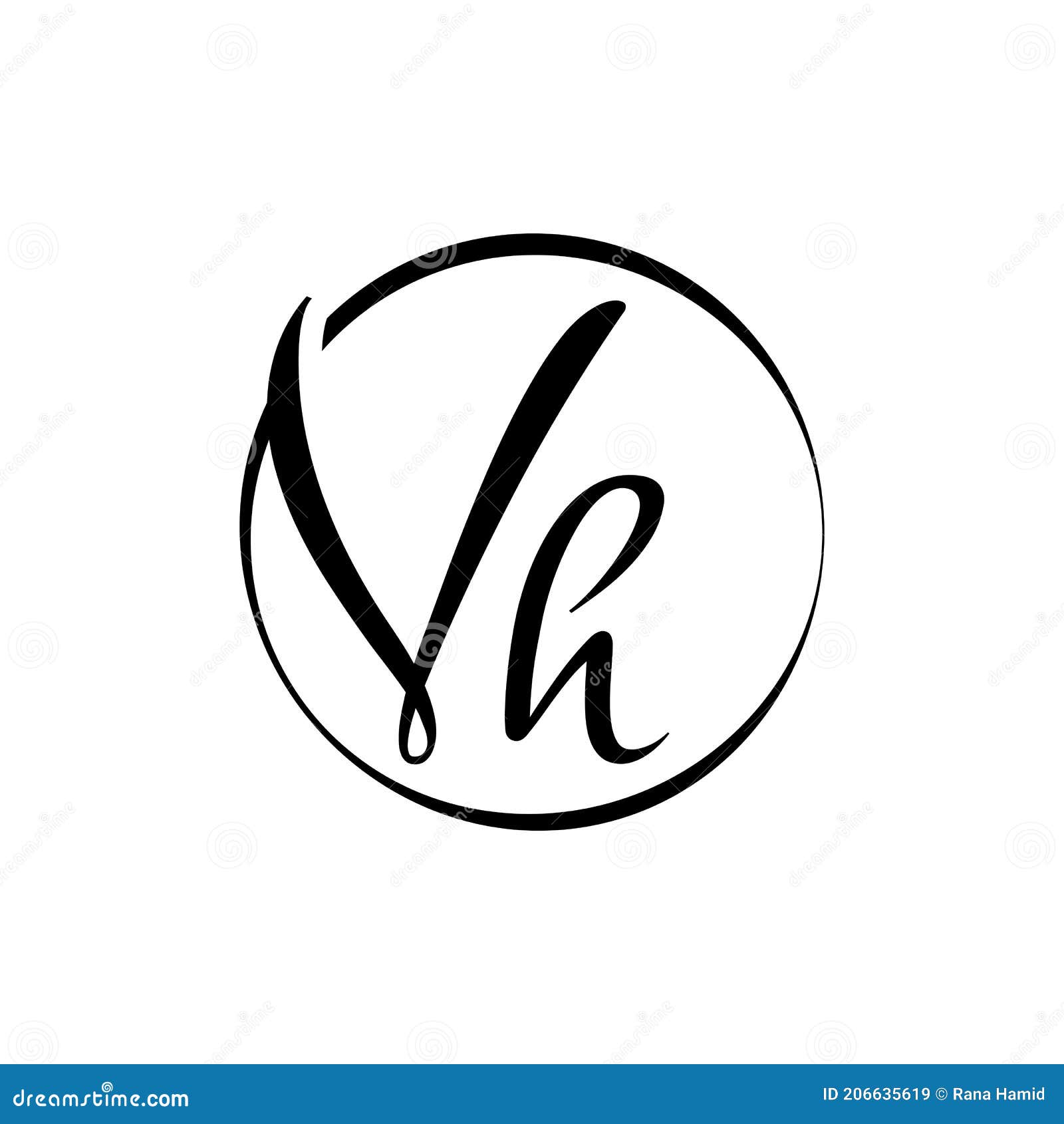 Modelo De Vetor De Design Do Logotipo Inicial Da Letra Vh. Vetor De ...