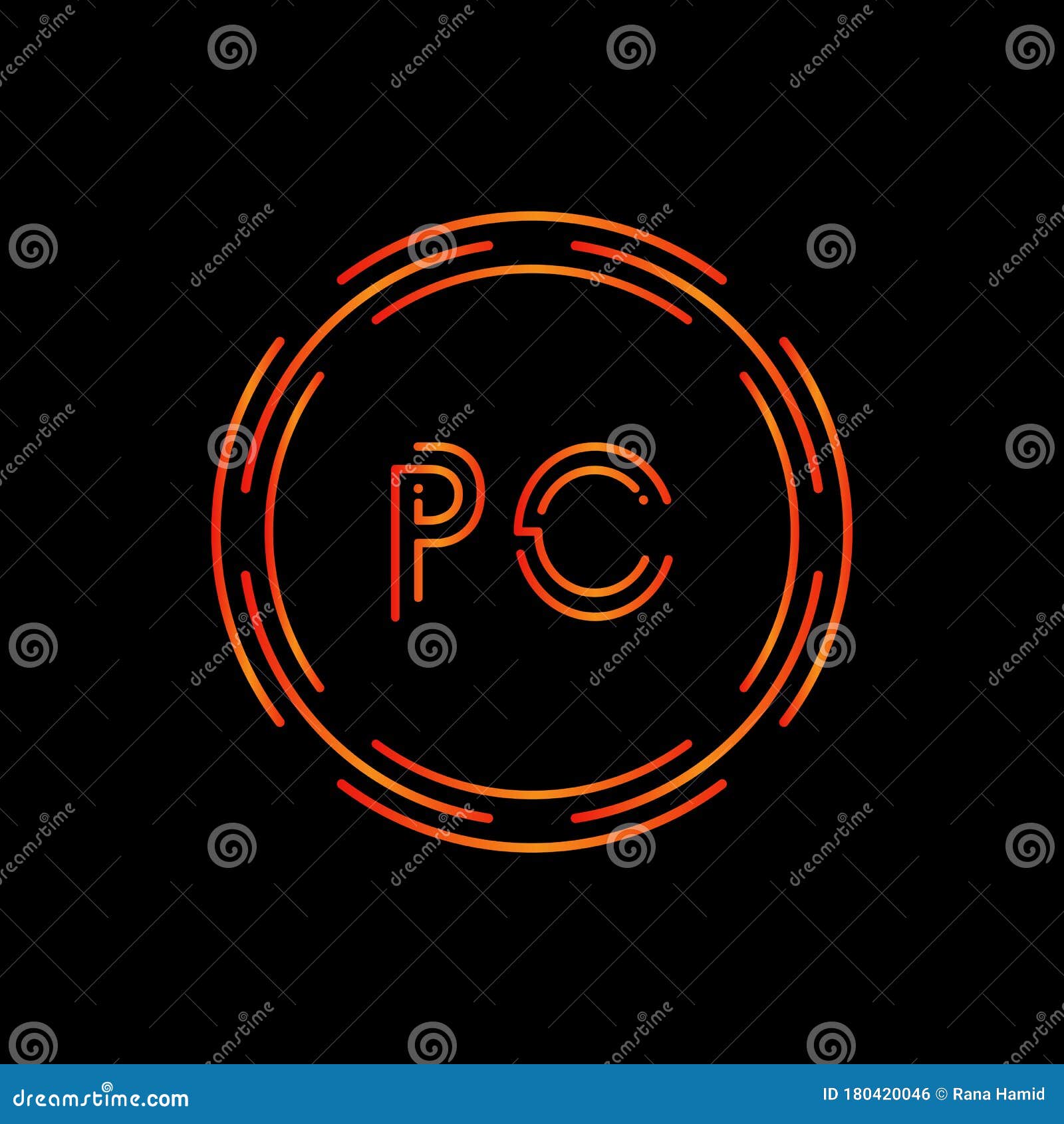 Modelo De Vetor De Design De Logotipo De Pc Com Letra Inicial. Design ...