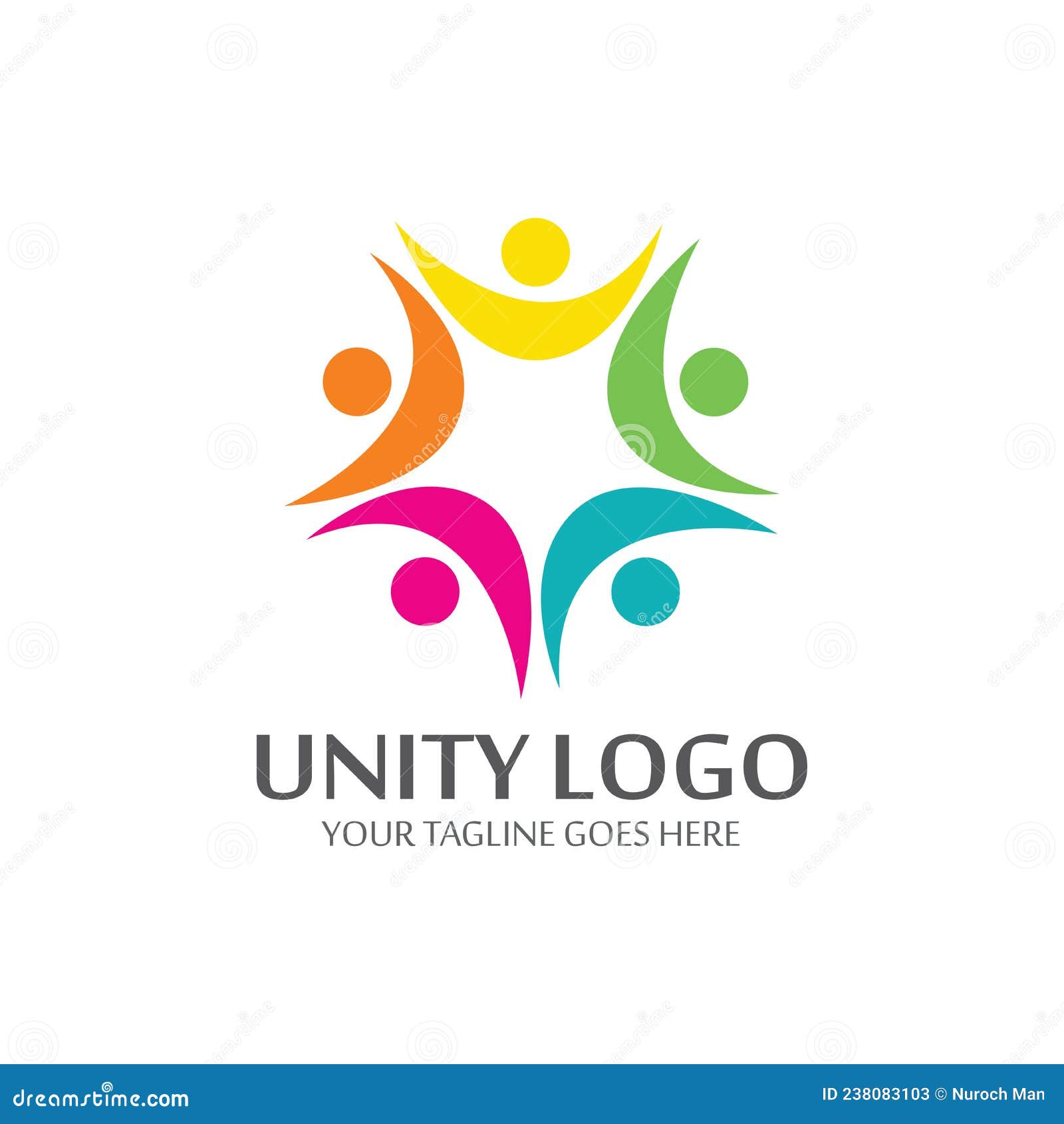 Modelo De Vetor Do Logotipo Do Conceito De Unidade Colorida. Ilustração ...