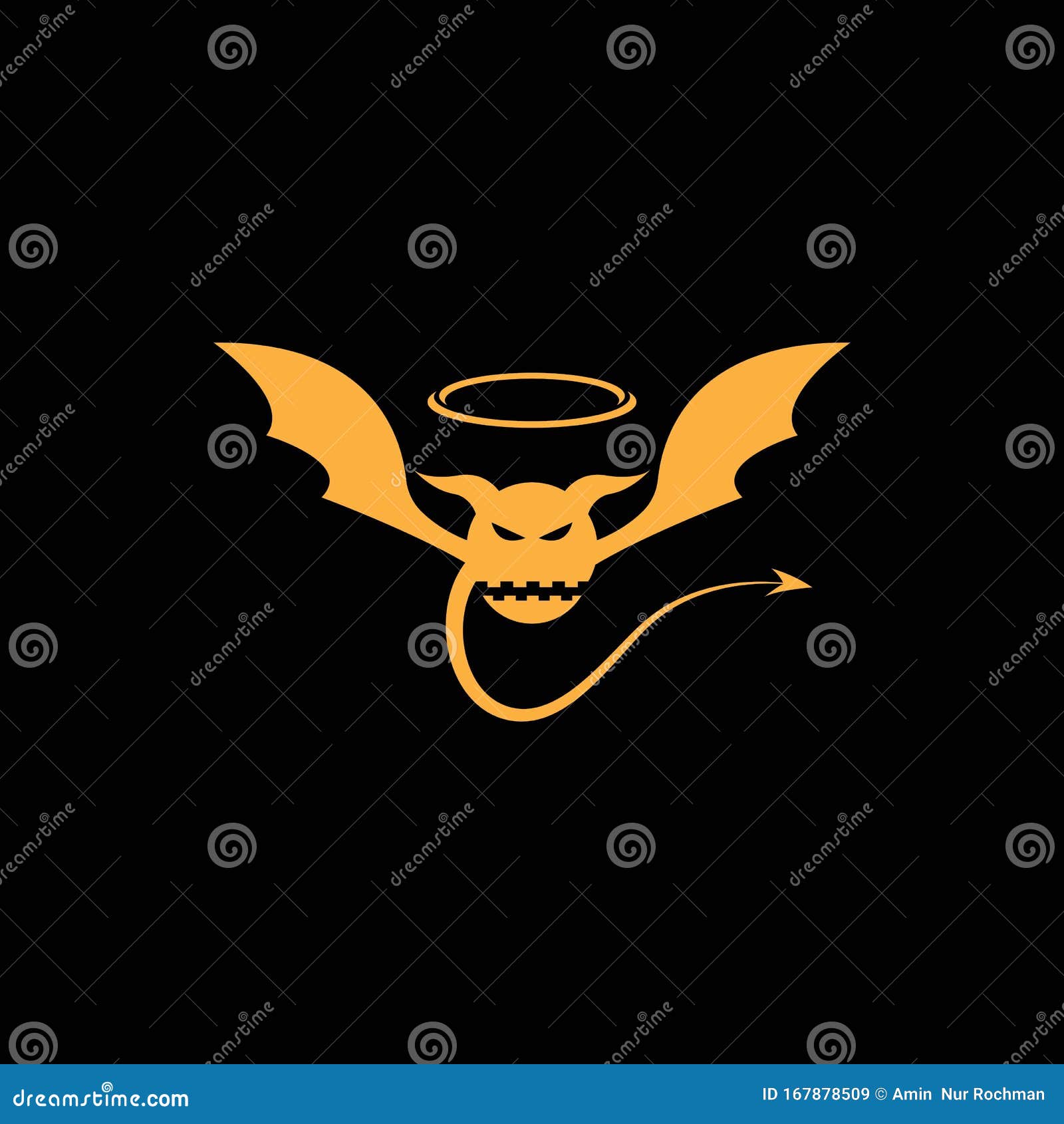 Modelo De Vetor Do Logotipo Do Diabo Ilustração do Vetor - Ilustração ...