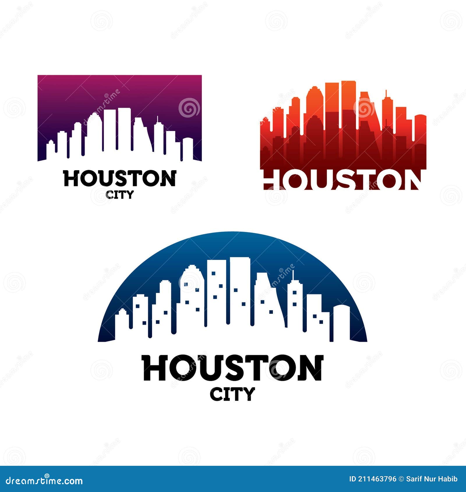 Modelo De Vetor De Logotipo Do Skyline Da Cidade De Houston Ilustração ...