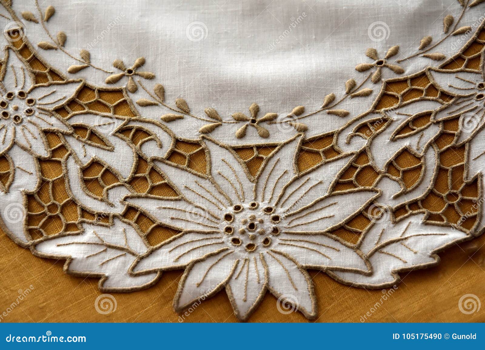 Modelo Del Bordado De Richelieu, Estampado De Flores Foto de archivo ...