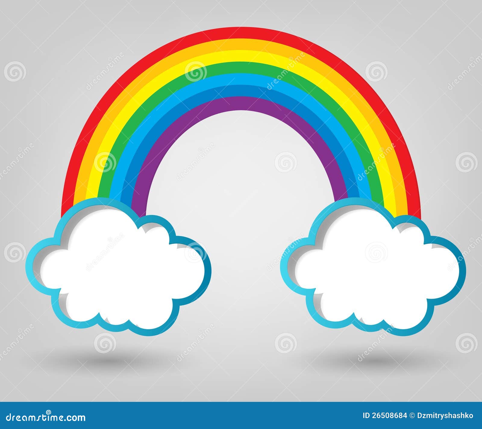 Modelo Del Cartel. Nubes Y Arco Iris Ilustración del Vector ...