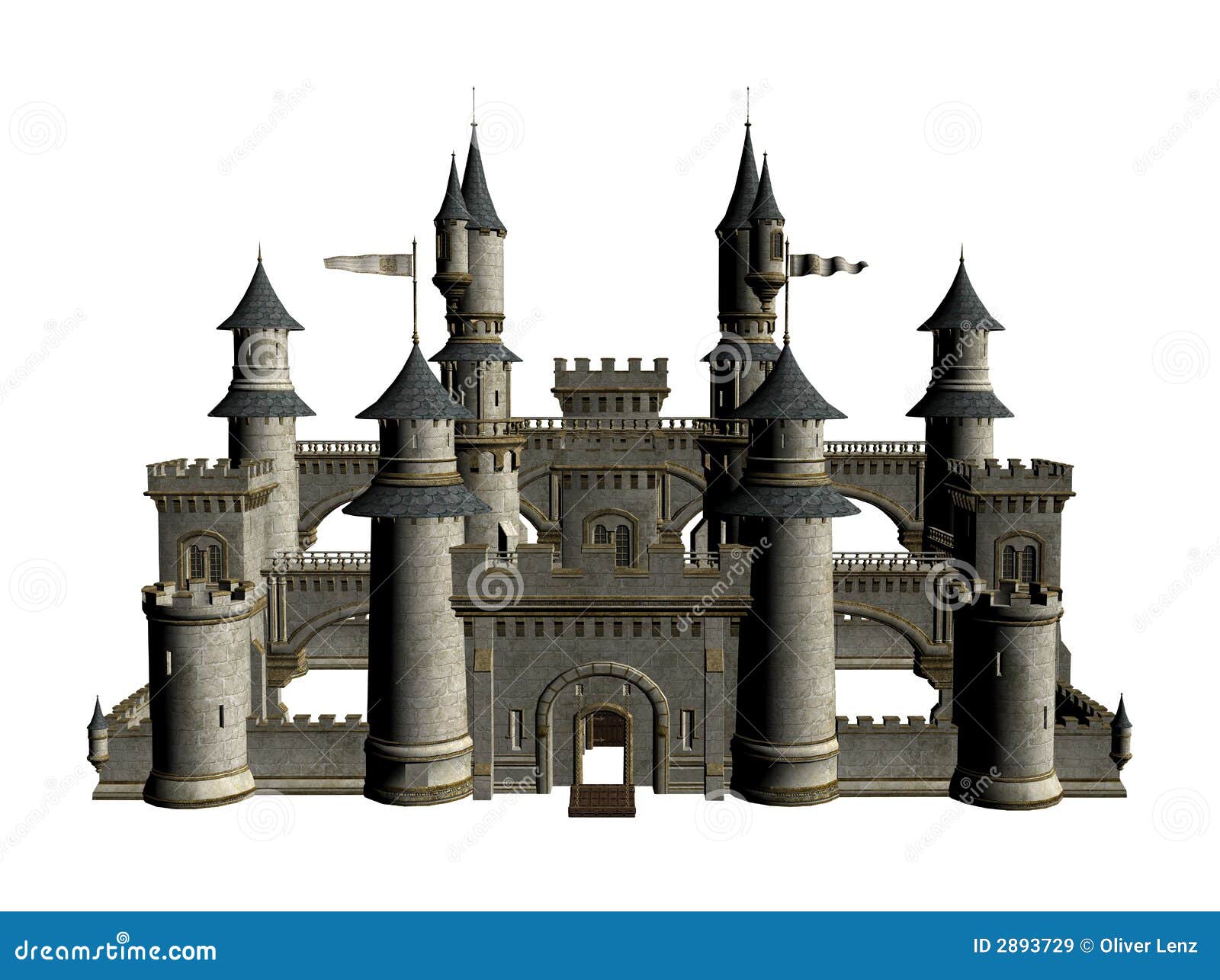 Modelo Del Castillo Medieval Stock de ilustración - Ilustración de ...