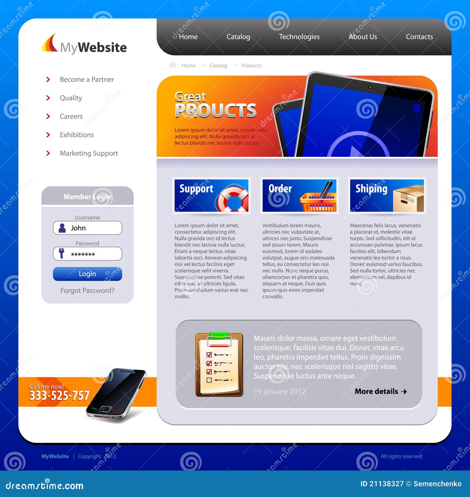 Modelo Del Diseño Del Web Site Ilustración del Vector - Ilustración de ...