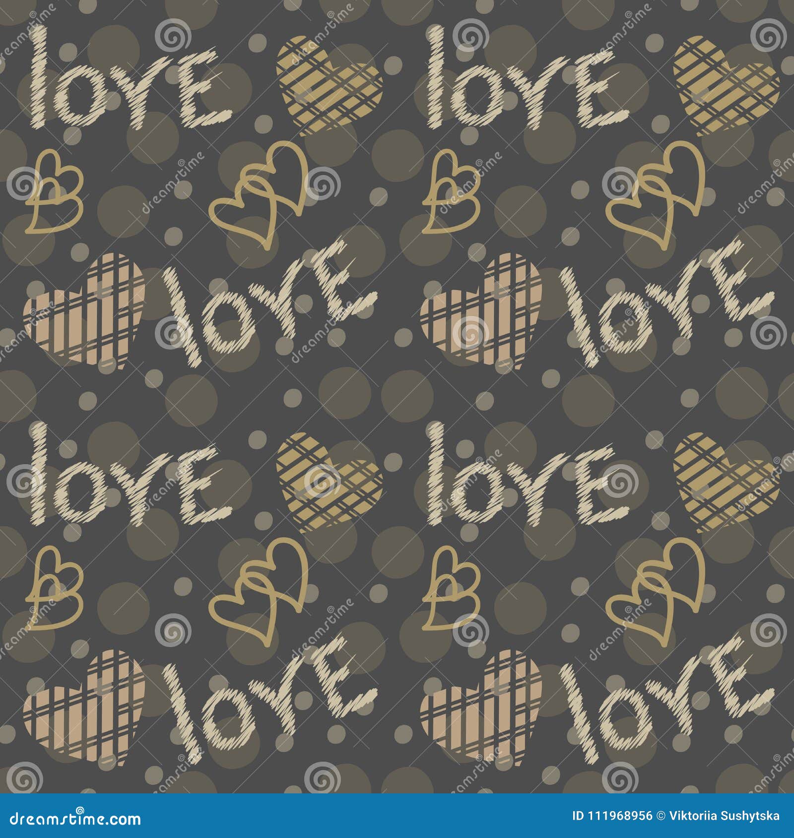 Modelo Del Vector Con Los Corazones Y Las Letras Ilustración del Vector ...