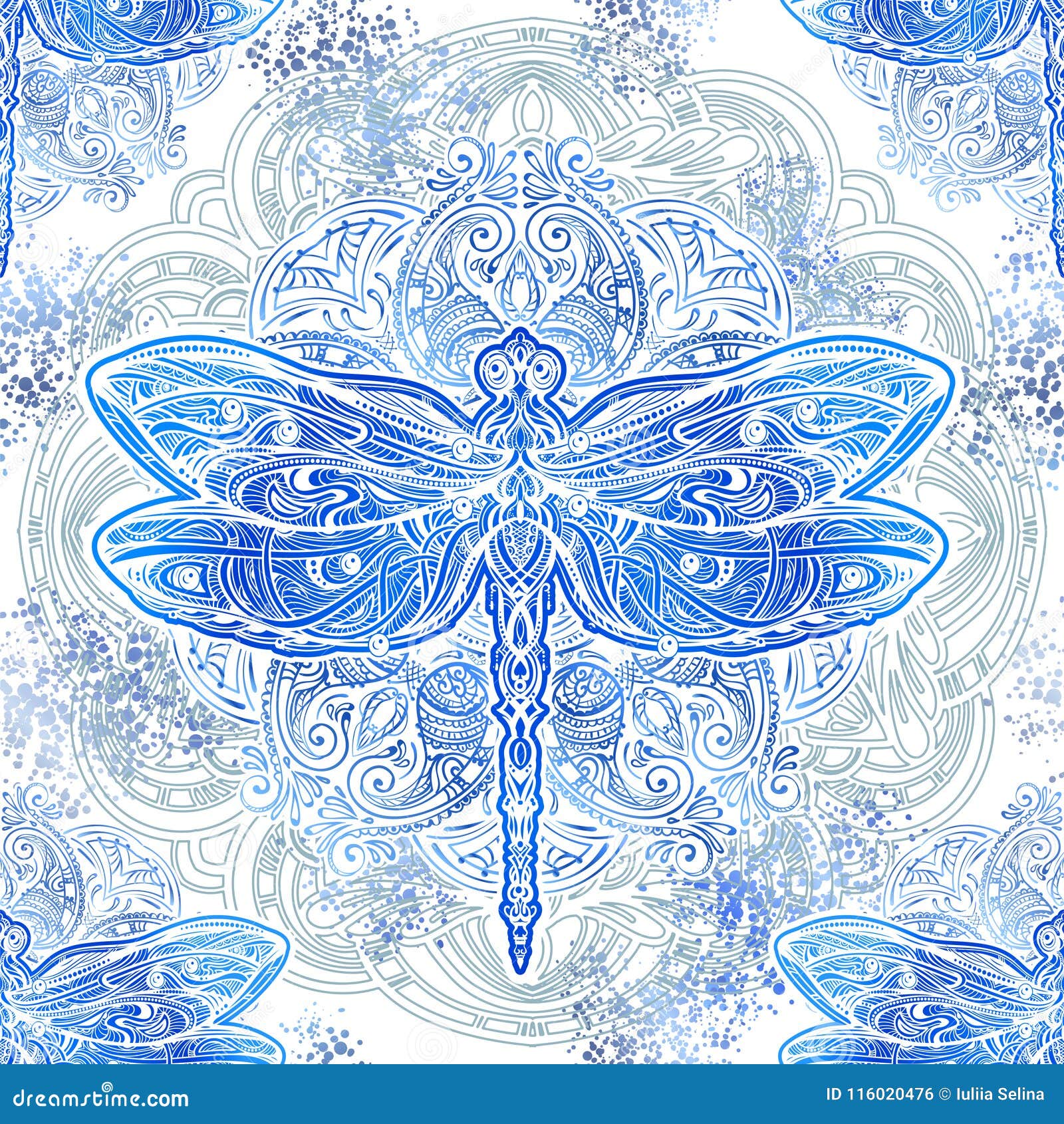 Modelo Del Vector De La Libélula Ilustración del Vector - Ilustración ...