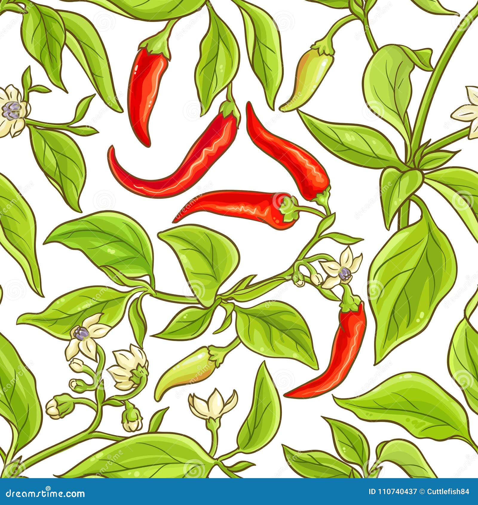 Modelo Del Vector De La Pimienta De Cayena Ilustración del Vector ...