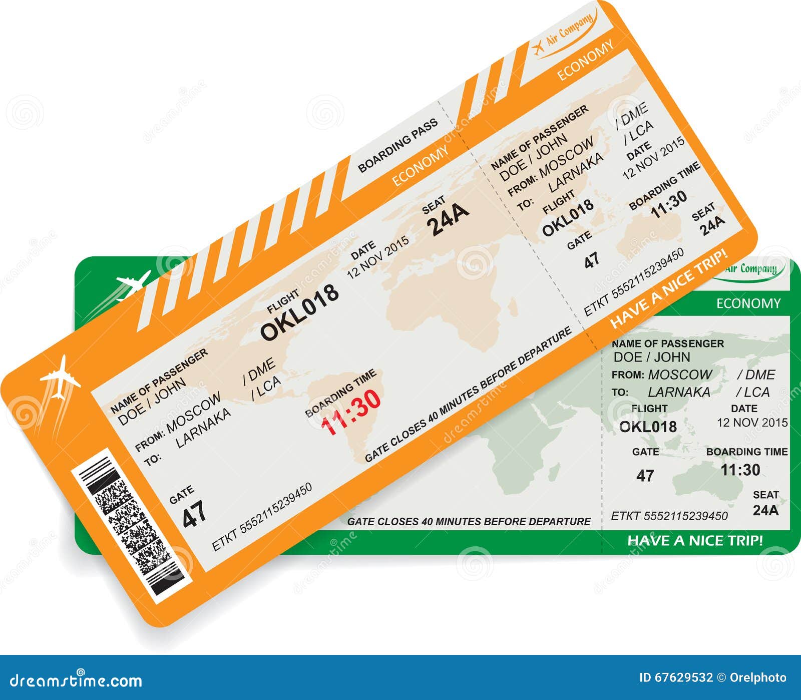 Modelo Del Vector Del Documento De Embarque De La Línea Aérea ...