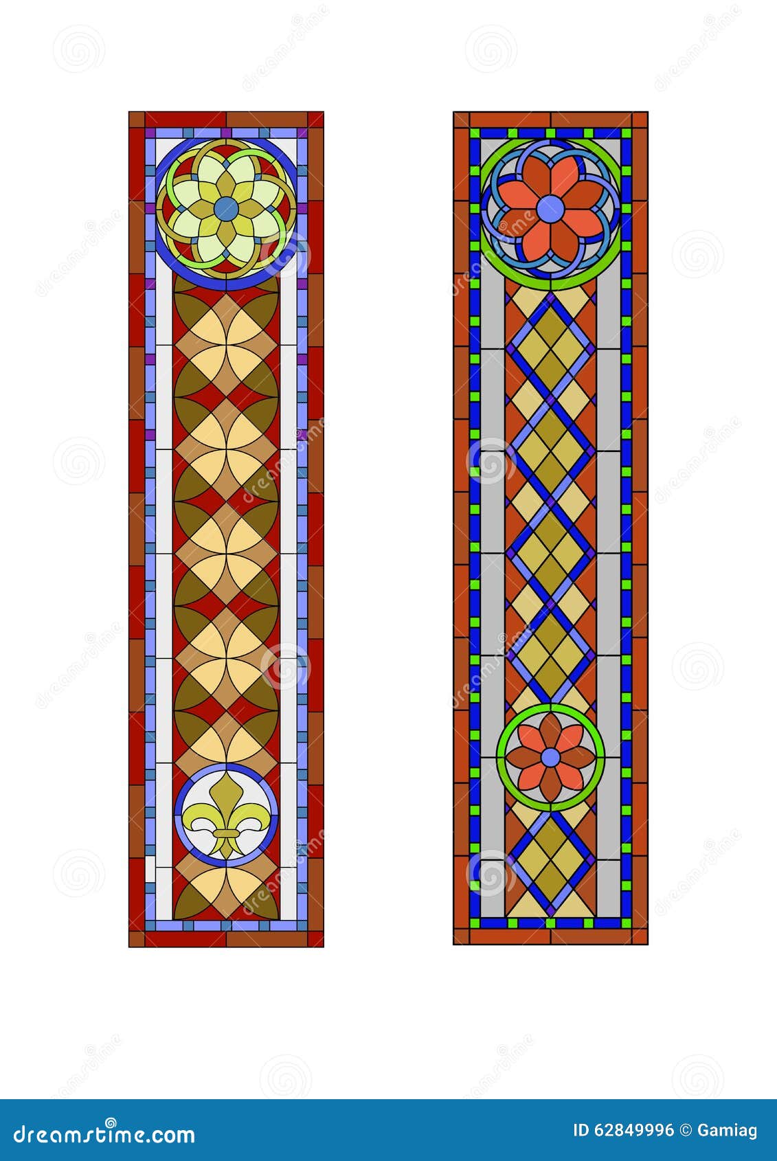 Modelo del vitral ilustración del vector. Ilustración de fresco - 62849996