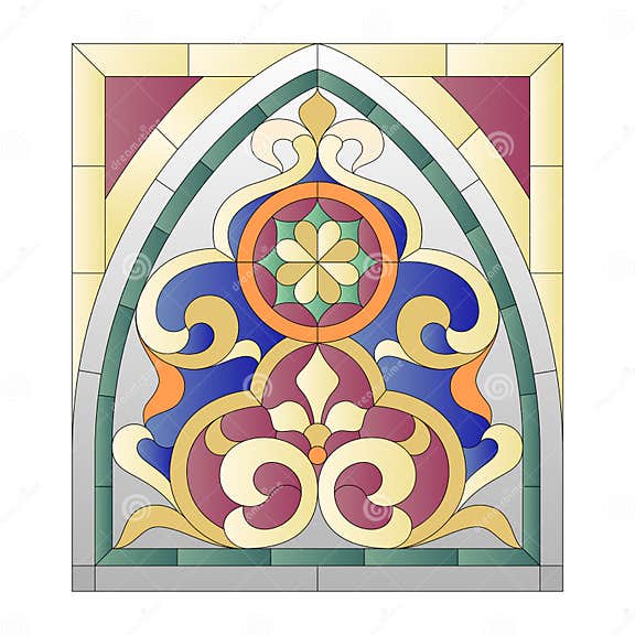 Modelo del vitral ilustración del vector. Ilustración de louis - 74700365