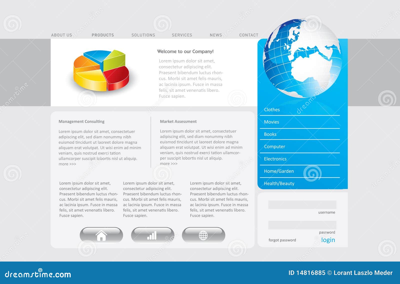 Modelo del Web site ilustración del vector. Ilustración de estilo ...