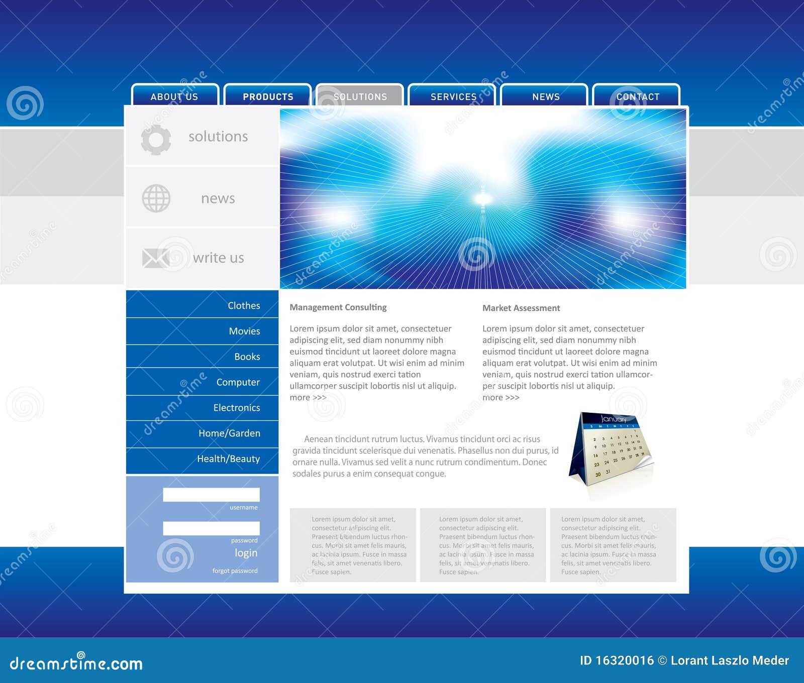 Modelo del Web site ilustración del vector. Ilustración de cabecera ...