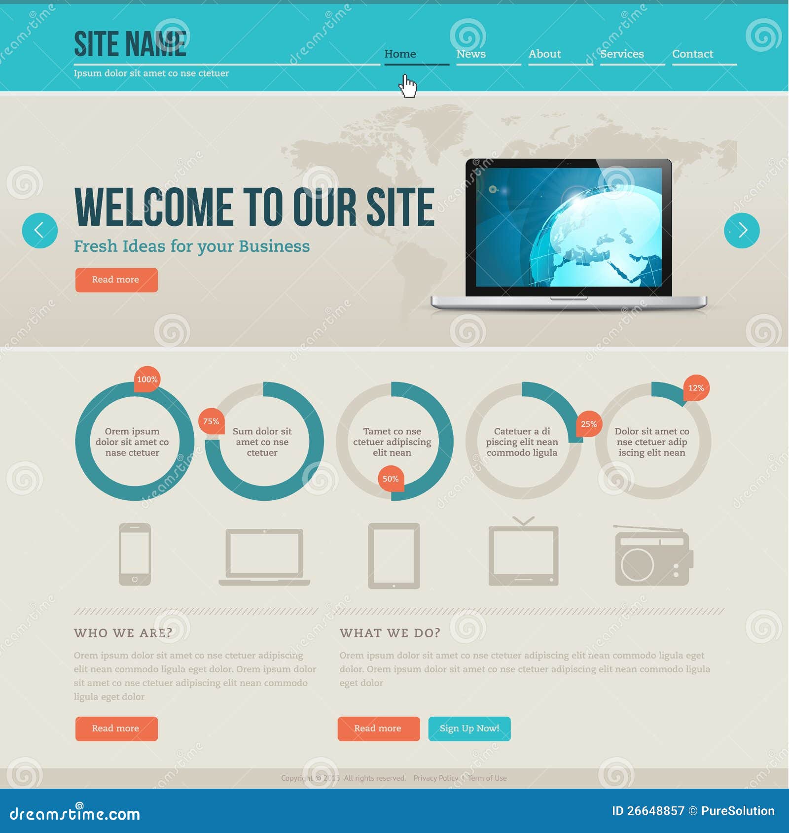 Modelo Del Web Site De La Vendimia Ilustración del Vector - Ilustración ...