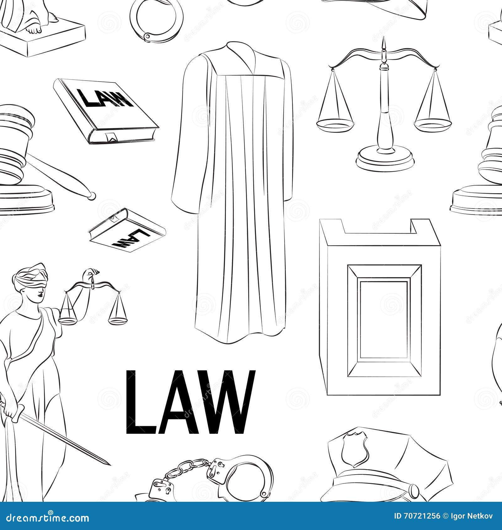 Modelo Dibujado Mano De La Ley Ilustración del Vector - Ilustración de ...