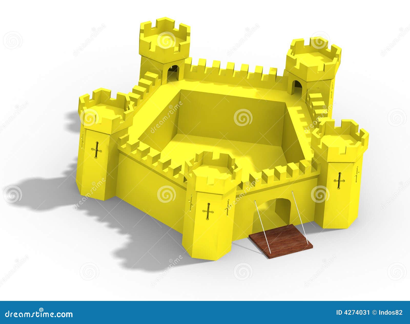Modelo do castelo amarelo ilustração stock. Ilustração de ângulo - 4274031