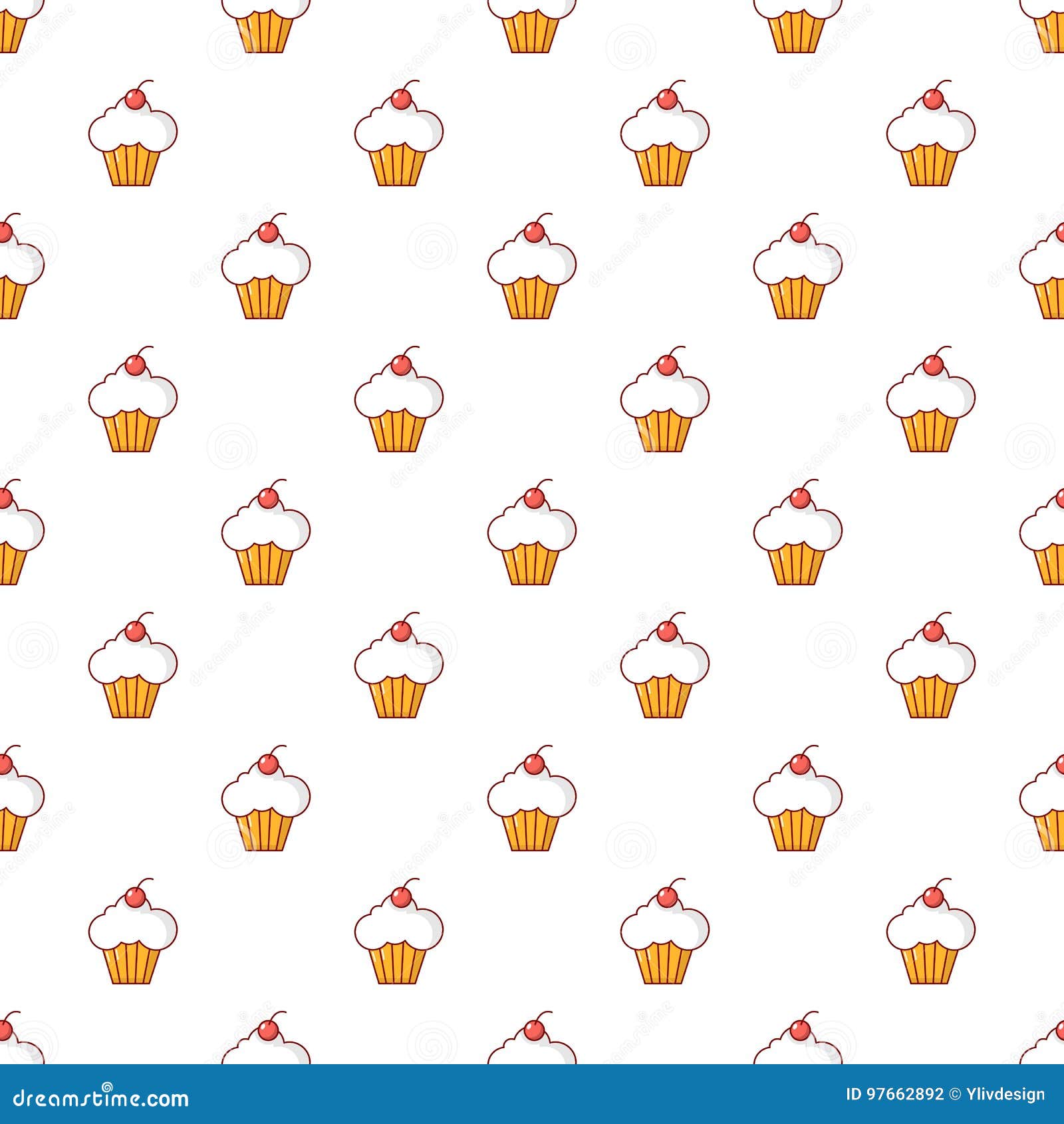 Modelo Dulce De La Magdalena Inconsútil Ilustración del Vector ...