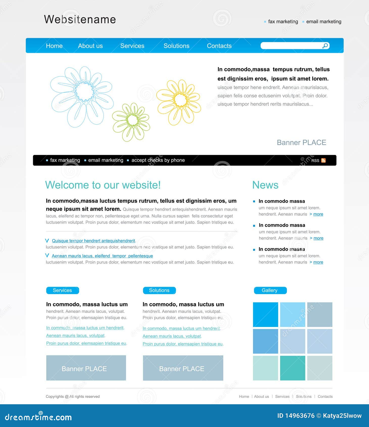 Modelo Editable Del Web Site Ilustración del Vector - Ilustración de ...