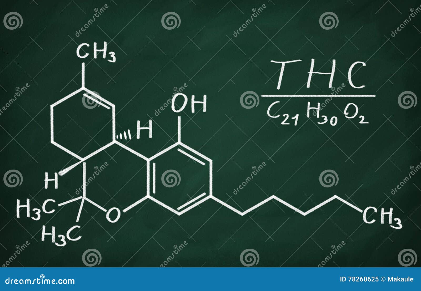Modelo Estrutural Da Molécula De THC Ilustração Stock - Ilustração de ...