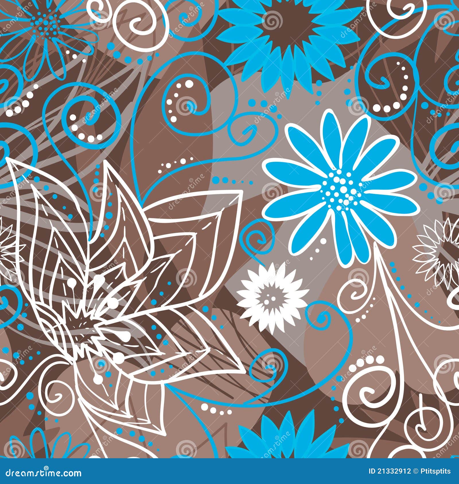 Modelo floral Café-y-azul ilustración del vector. Ilustración de cubo ...