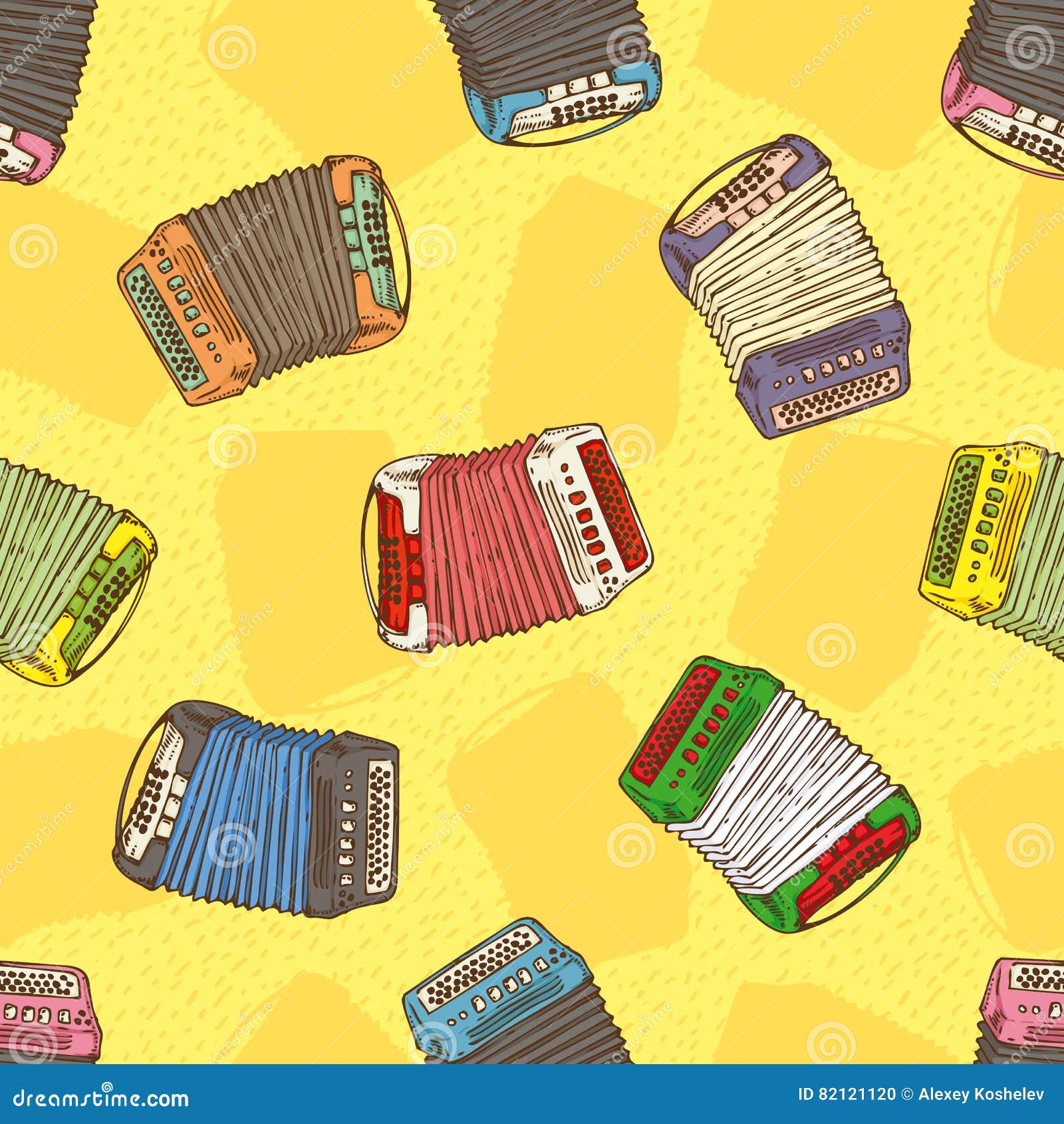 Modelo Inconsútil Bayans O Acordeones Ilustración del Vector ...