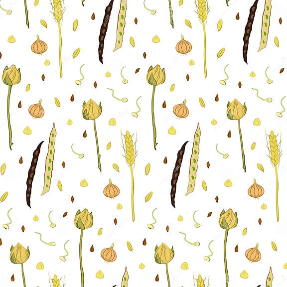 Modelo Inconsútil De La Comida Ocre Ilustración del Vector ...