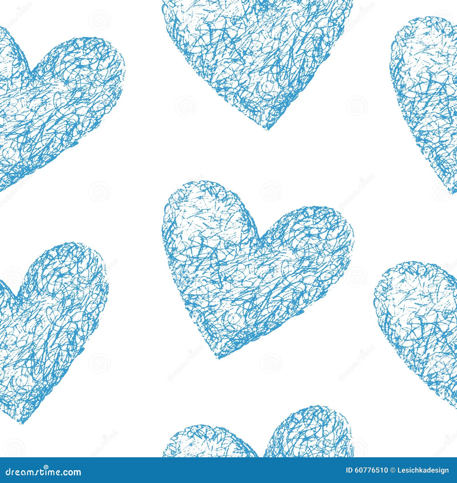 Modelo Inconsútil De Los Corazones Azules Ilustración del Vector ...