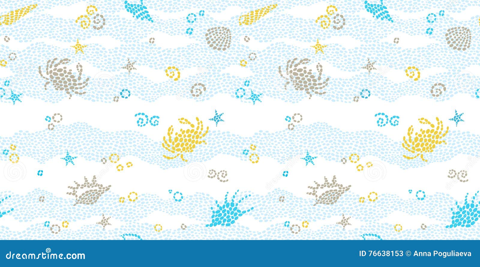 Modelo Inconsútil Del Vector Con Los Elementos Del Mar Ilustración del ...