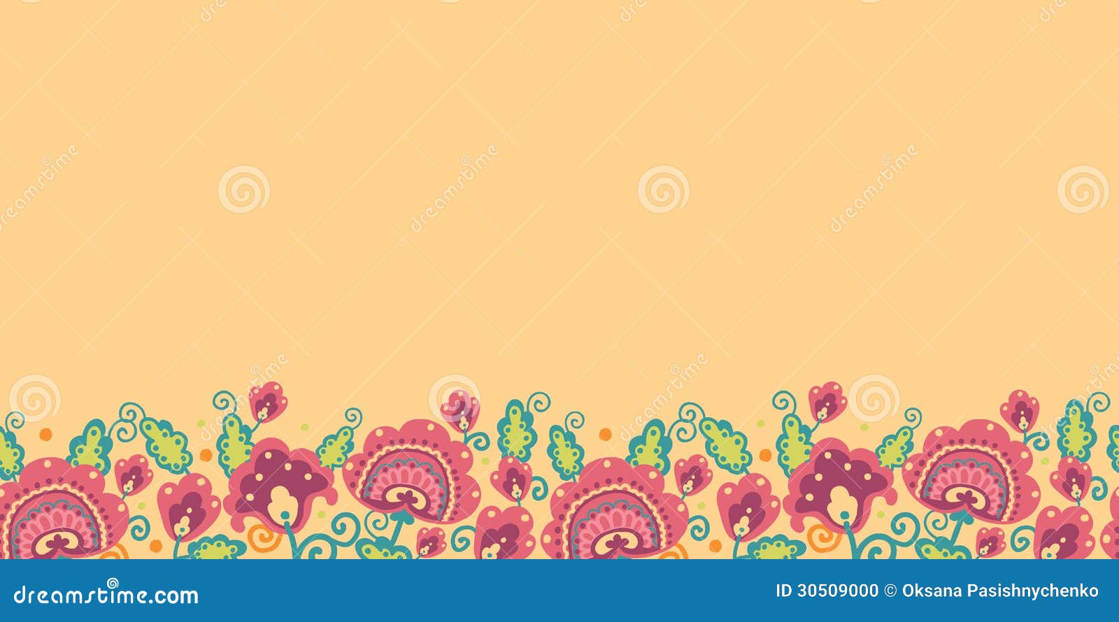 Modelo Inconsútil Horizontal De Las Flores Populares Ilustración del ...