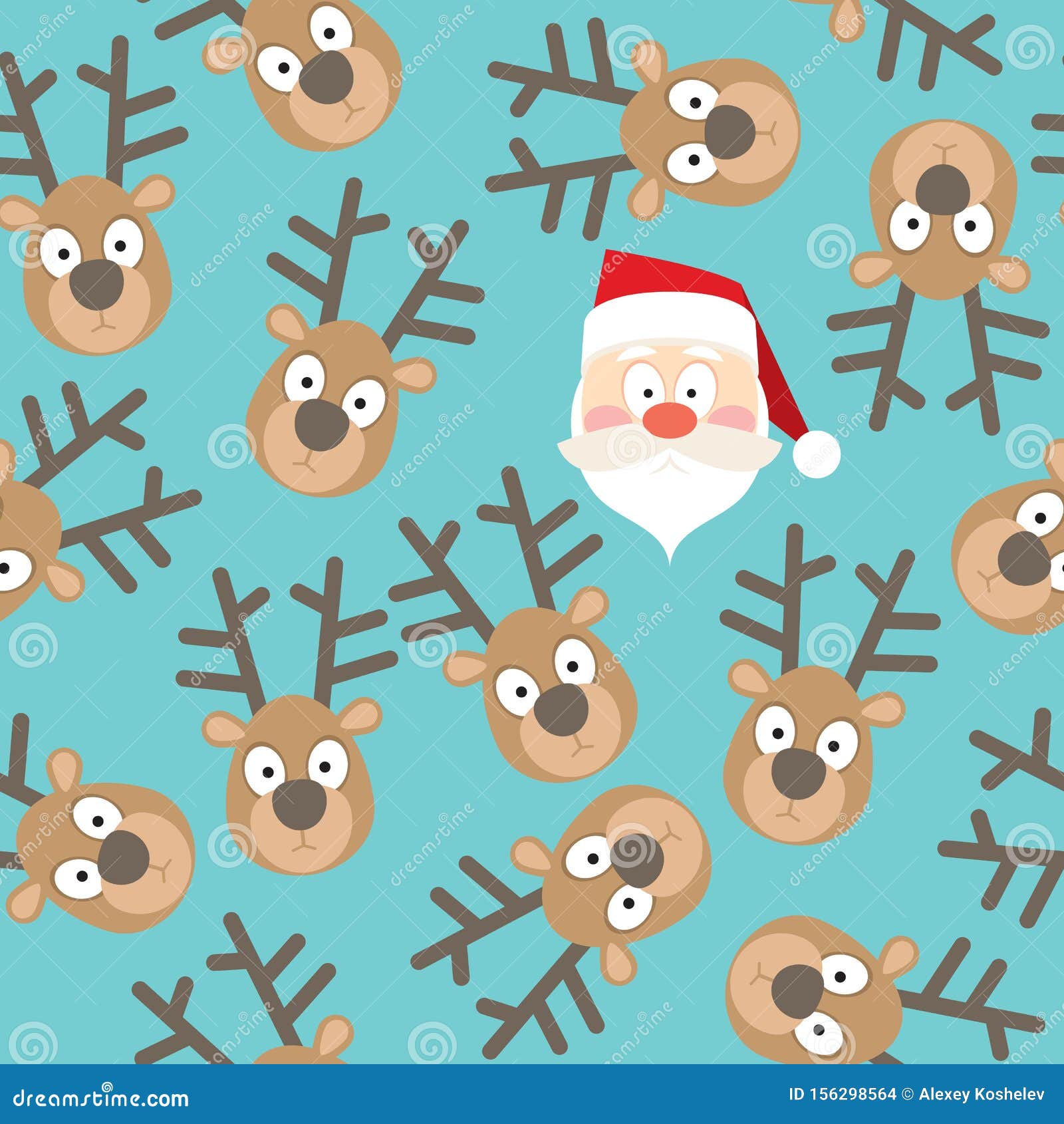 Modelo Seamless De Navidad. Santa Y Venados Ilustración del Vector ...