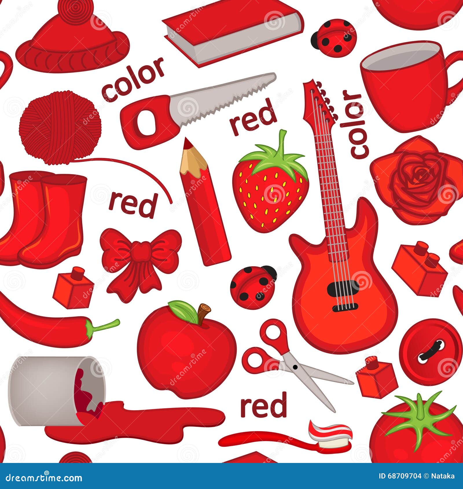 Modelo Inconsútil Con Los Objetos Rojos Ilustración del Vector - Imagen ...