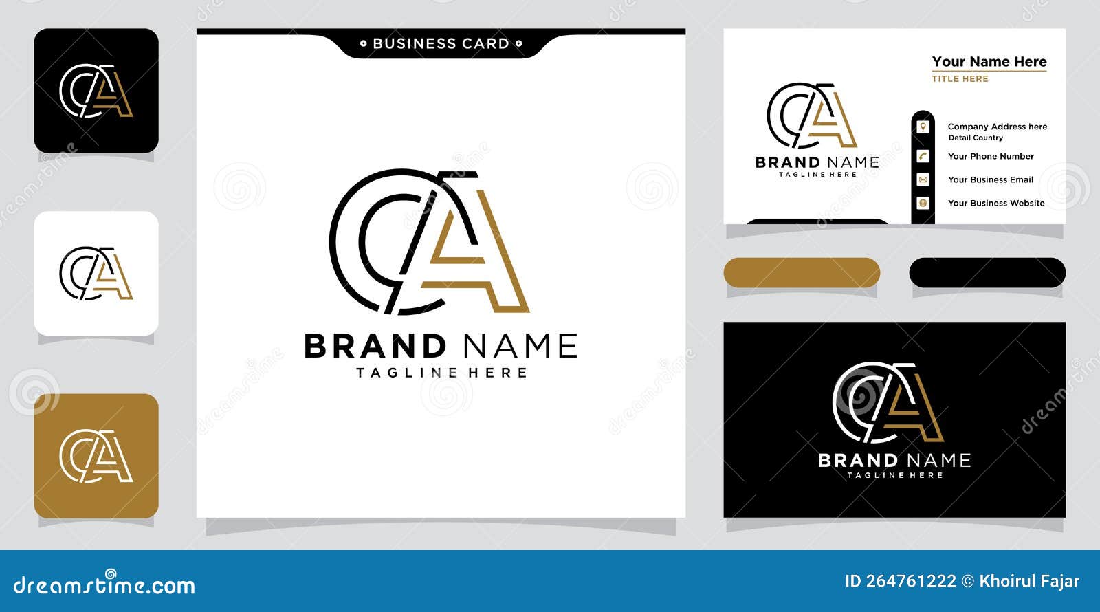 Modelo Inicial De Design De Logotipo Da Letra Ca Ilustração do Vetor ...