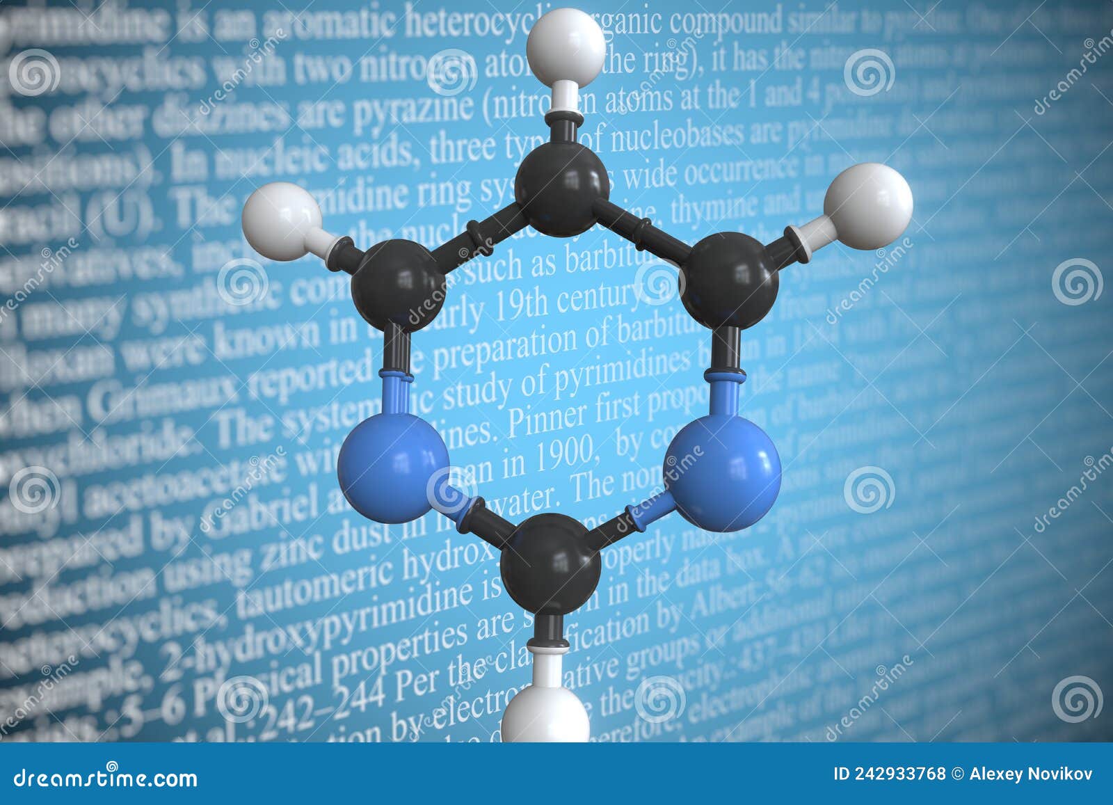 Modelo Molecular Científico De Pirimidina 3d Foto de archivo editorial ...