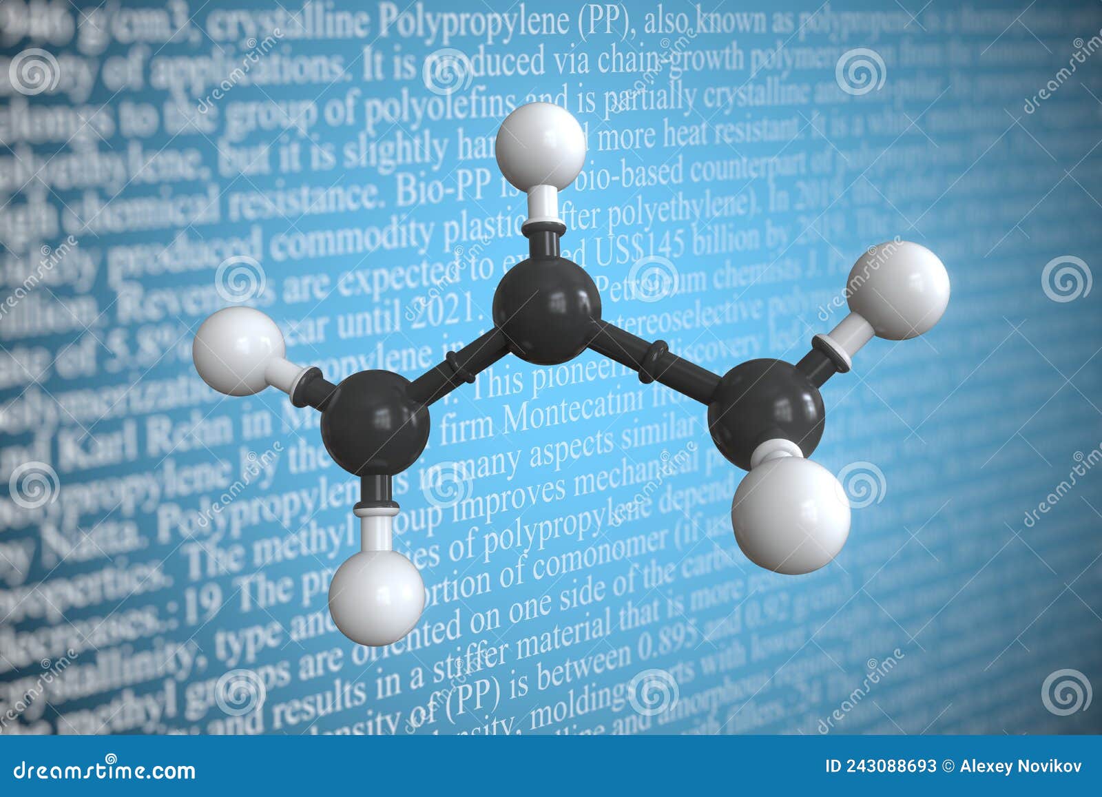Modelo Molecular Científico De Polipropileno 3d Ilustração Stock ...