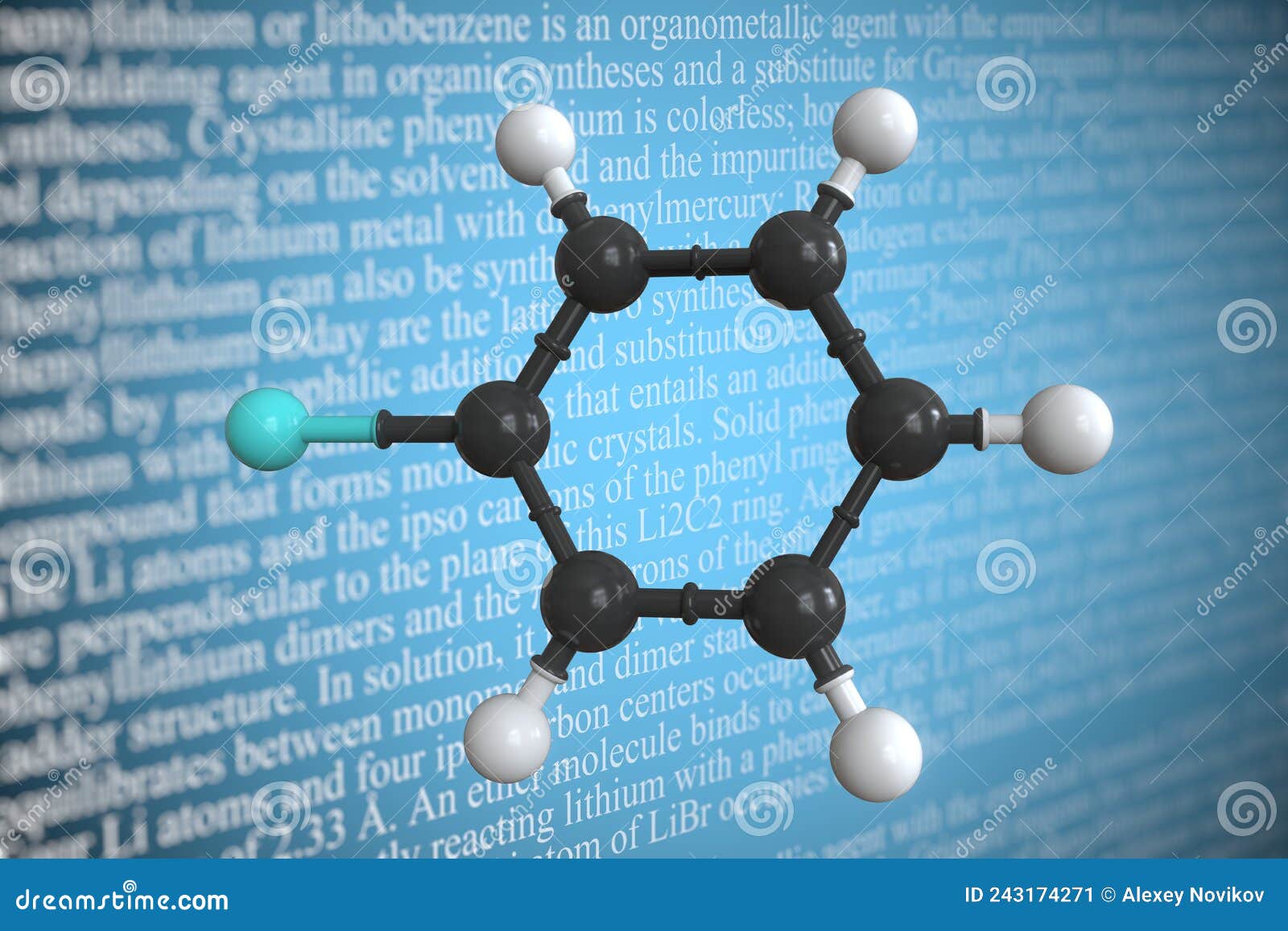 Modelo Molecular Científico Fenilítico 3d Renderización Stock de ...