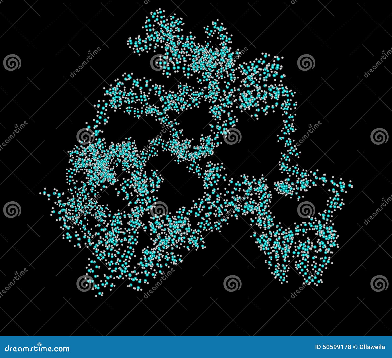 Modelo Molecular Del Polipropileno Aislado En Negro Stock de ...