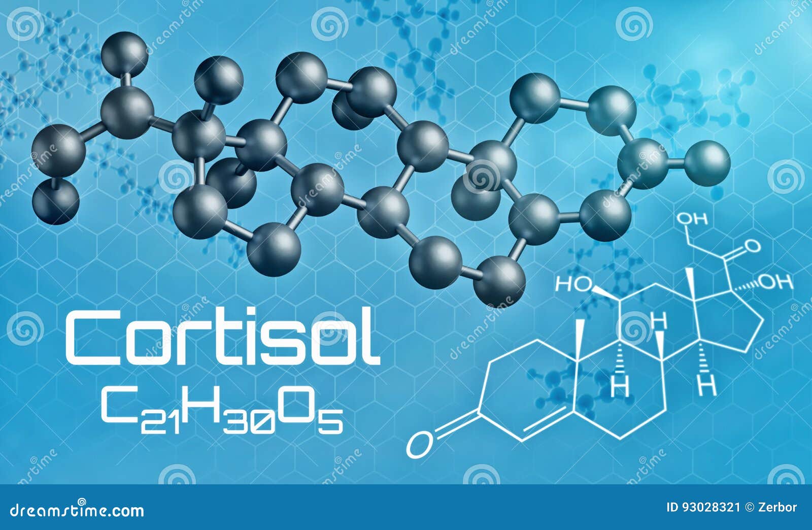 Modelo Molecular Tridimensional Do Cortisol Ilustração Stock ...