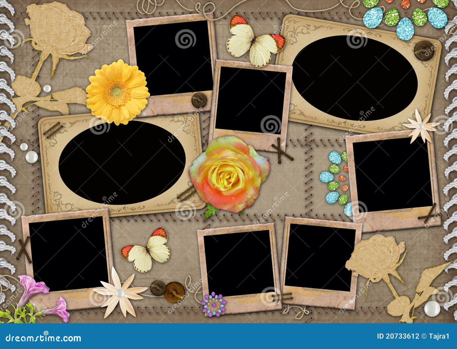 Modelo Para Una Foto Del Collage Stock de ilustración - Ilustración de ...