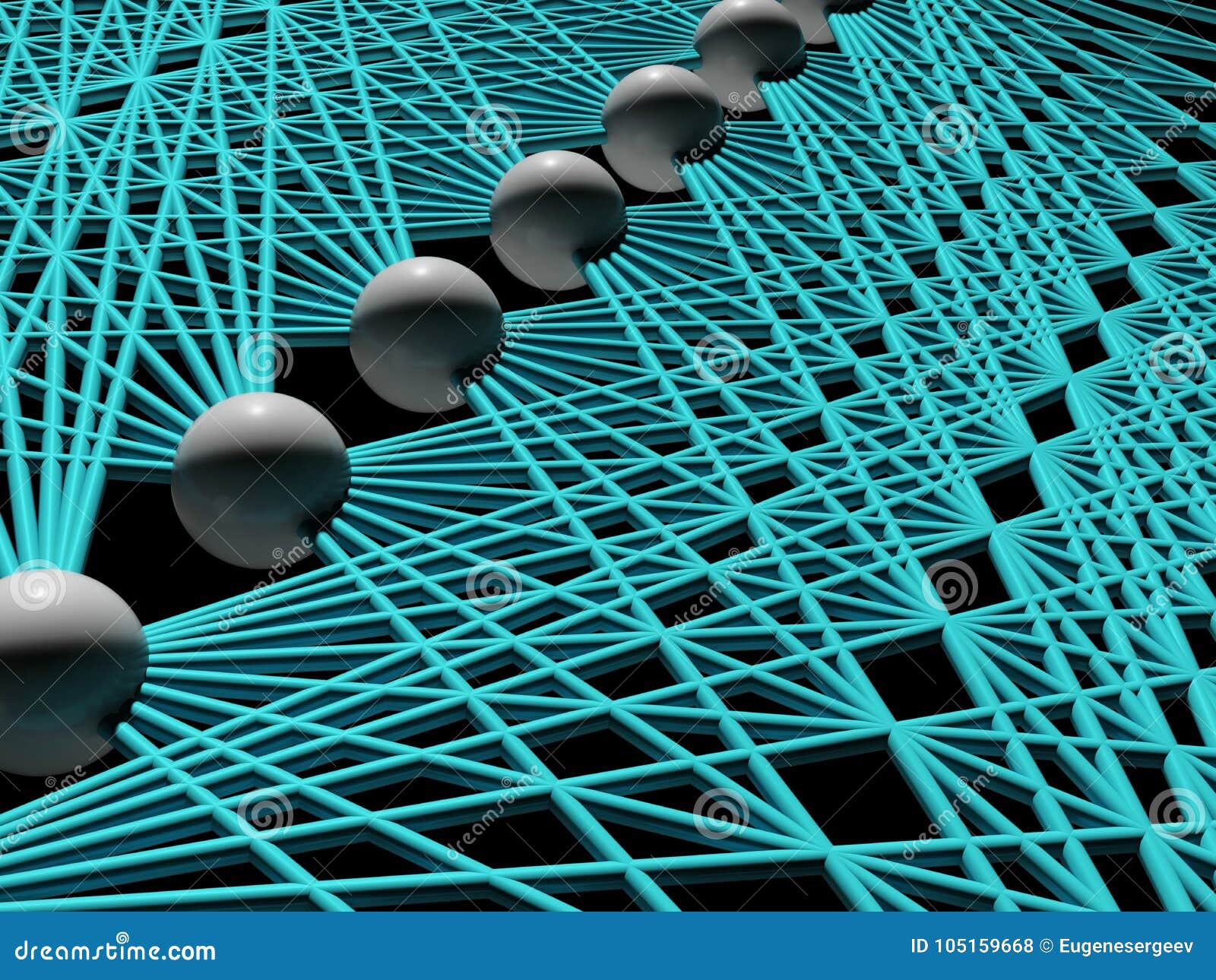 Modelo Profundo Artificial De La Red Neuronal Stock de ilustración ...