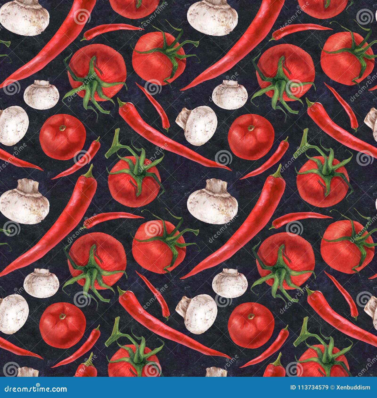 Modelo Realista De La Comida De La Acuarela Stock de ilustración ...