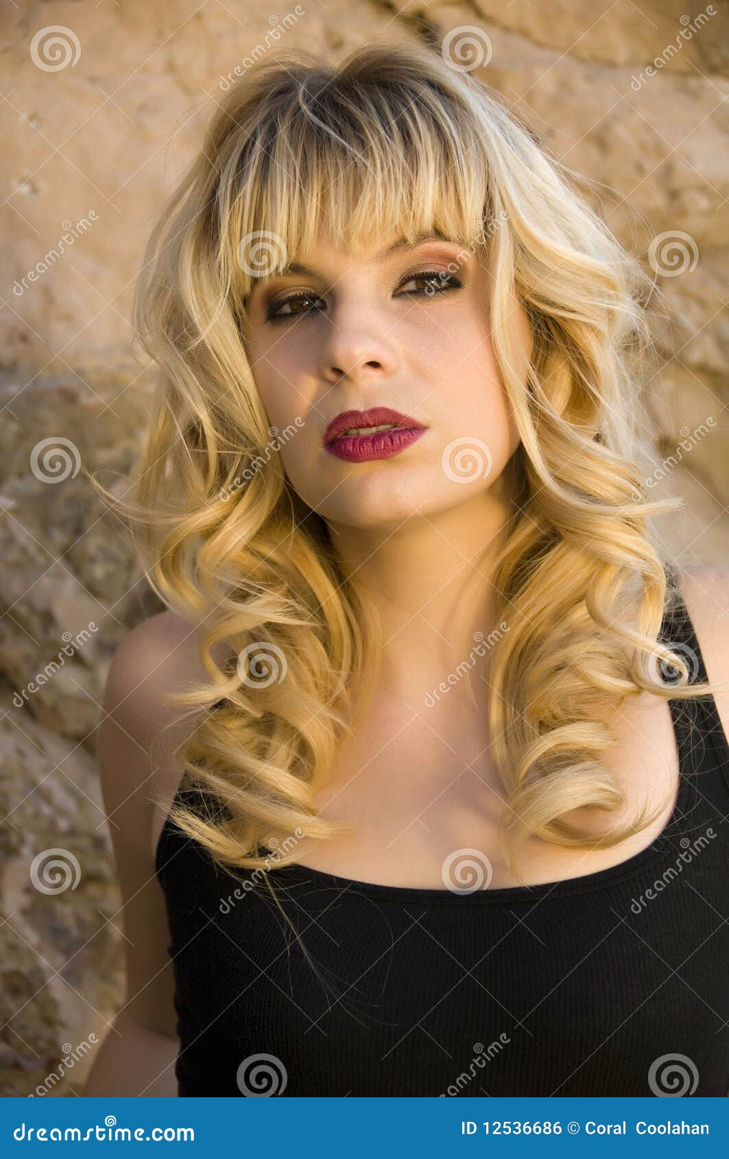 Modelo rubio hermoso foto de archivo. Imagen de labios - 12536686