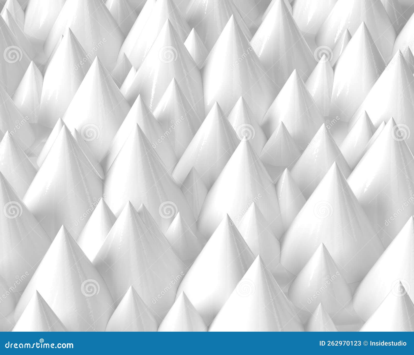 Modelo Tridimensional. Picos Blancos Puntiagudos. Stock de ilustración ...