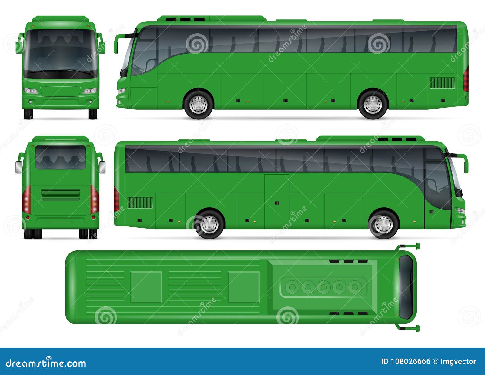 Modelo Verde Do Vetor Do ônibus Ilustração do Vetor - Ilustração de ...