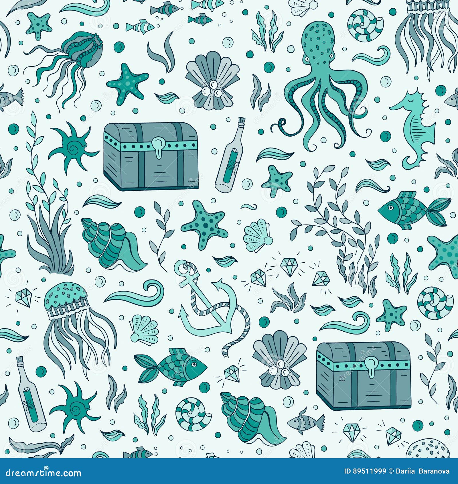 Modelos De Los Elementos Del Mar Ilustración del Vector - Ilustración ...