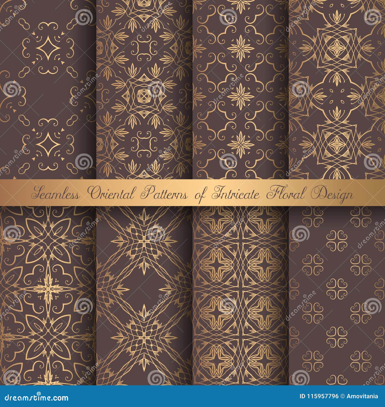 Modelos De Oro Del Arabesque Ilustración del Vector - Ilustración de ...