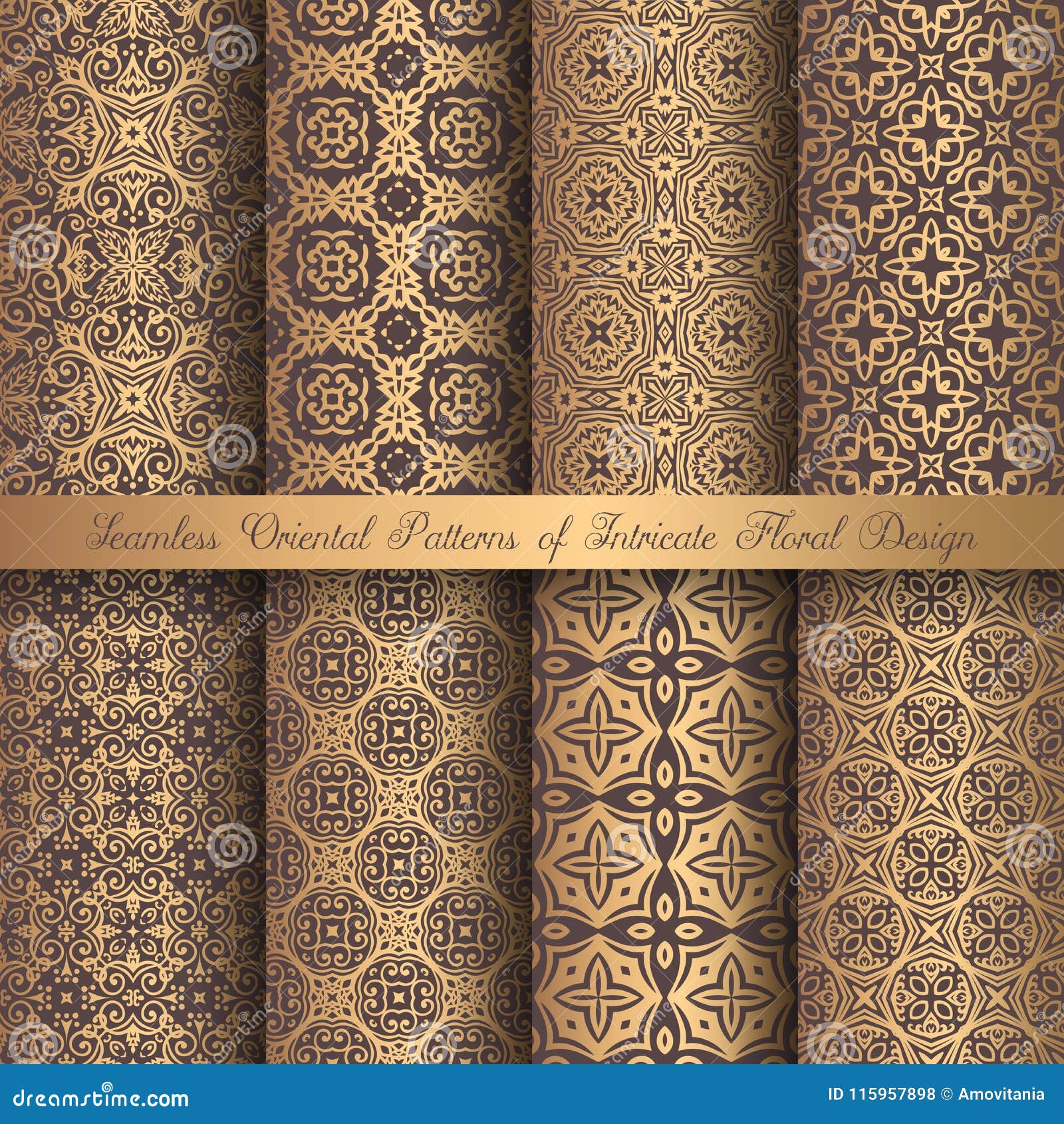 Modelos De Oro Del Arabesque Ilustración del Vector - Ilustración de ...