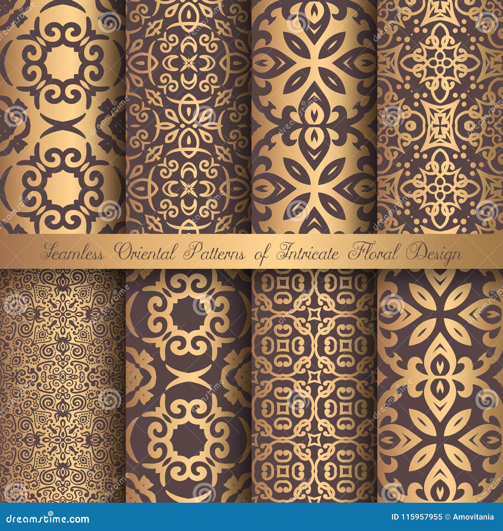 Modelos De Oro Del Arabesque Ilustración del Vector - Ilustración de ...