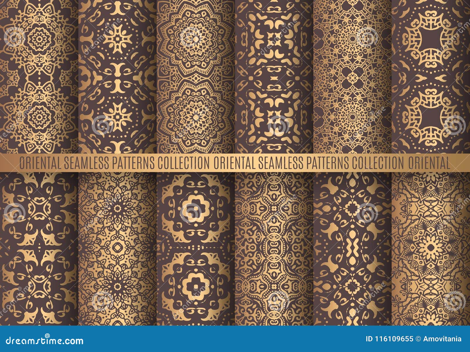 Modelos De Oro Del Arabesque Ilustración del Vector - Ilustración de ...