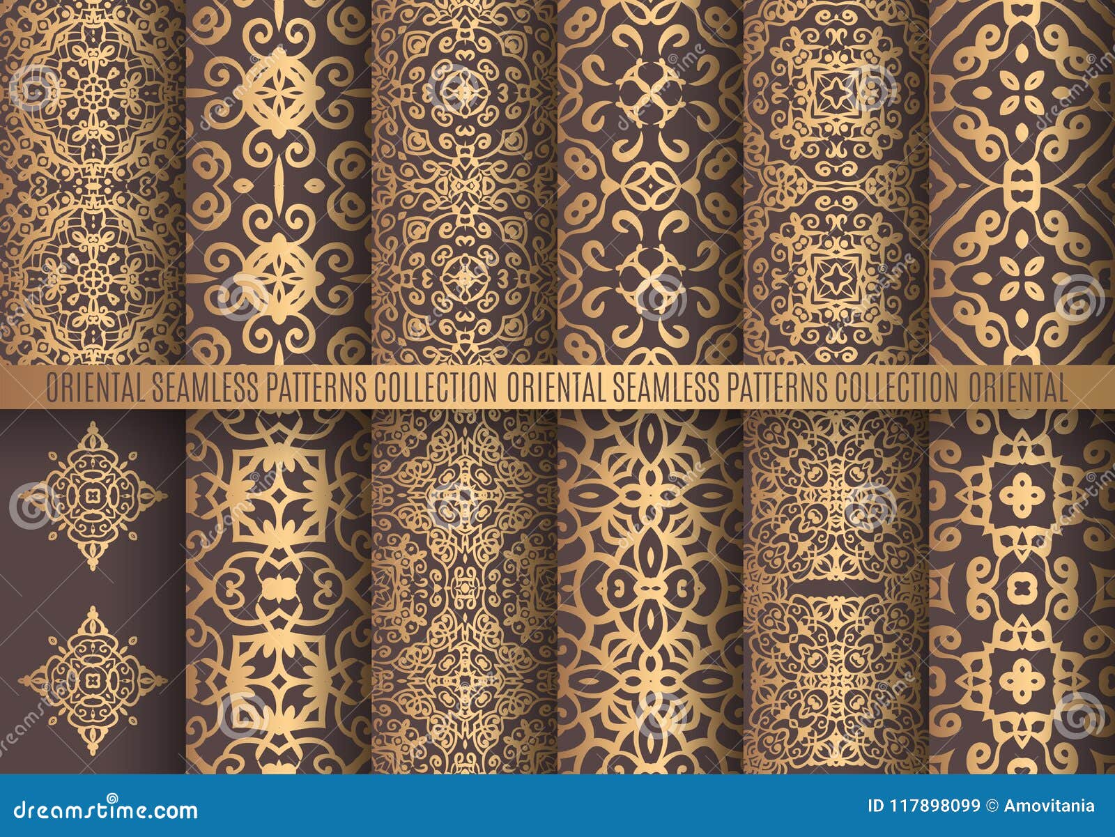 Modelos De Oro Del Arabesque Ilustración del Vector - Ilustración de ...