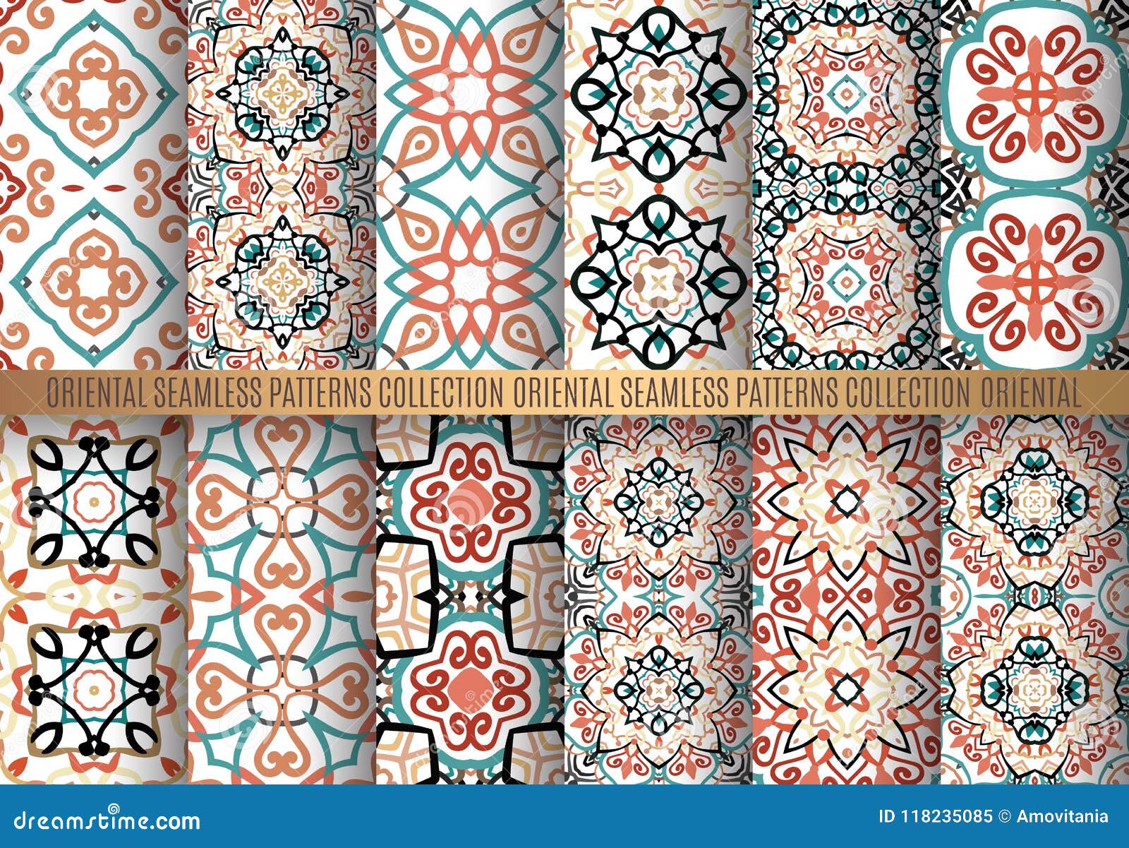 Modelos De Oro Del Arabesque Ilustración del Vector - Ilustración de ...